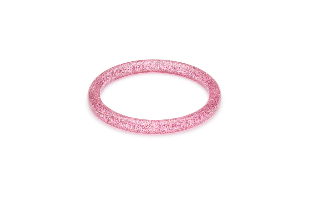 Pin Up Jewellery | Narrow Pale Pink Glitter Bangle – Splendette